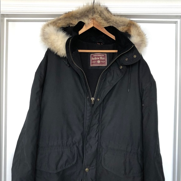 Andrew Marc | Jackets & Coats | Andrew Marc Black Removable Hoodie ...